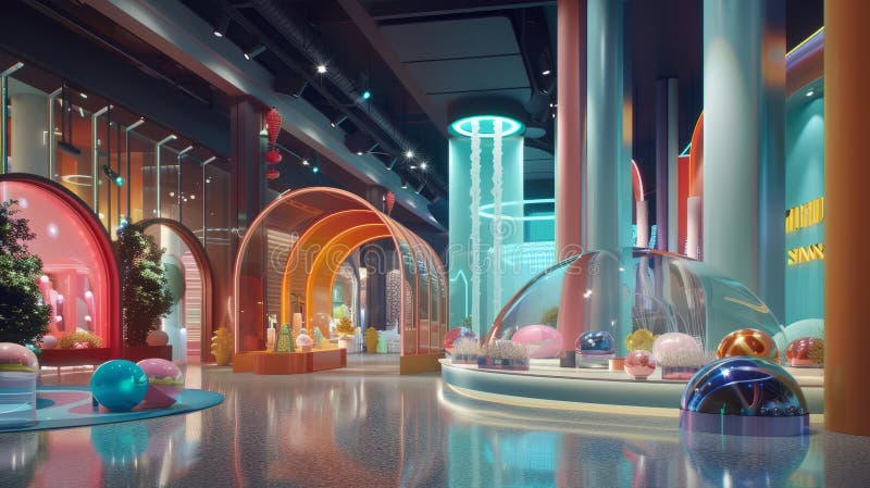 Futuristic Interior Design of a Modern Exhibition Hall Stock ...