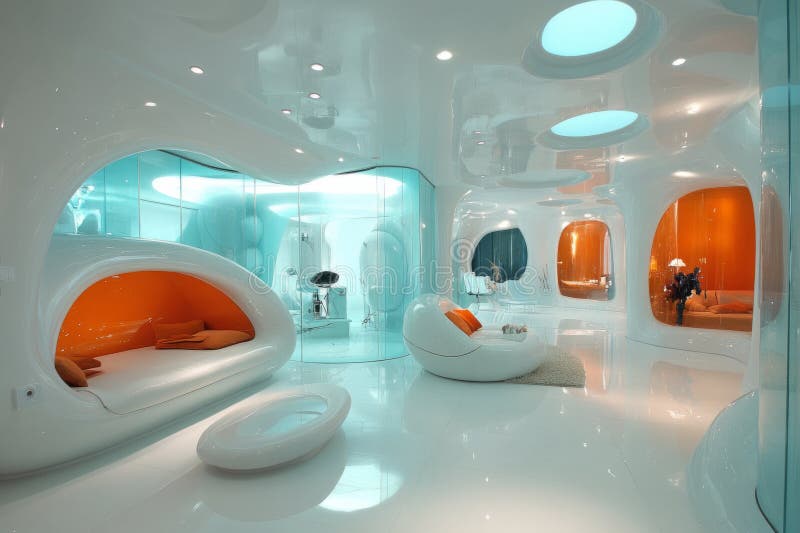 Futuristic Interior Design Showcasing Innovative Furniture and Lighting ...
