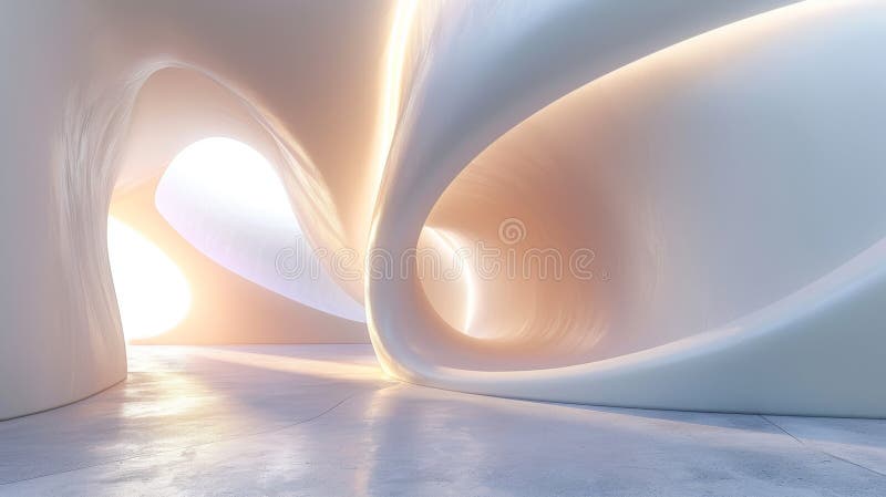 Futuristic Interior Design with Smooth Curves and Soft Lighting ...