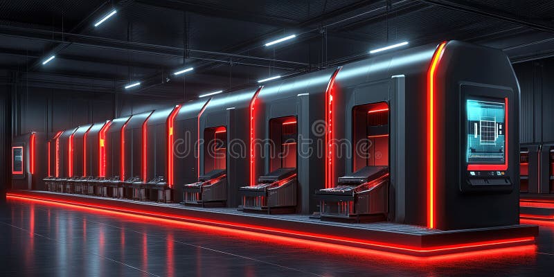 Futuristic Interior Digital Control Room Featuring Advanced Technology ...