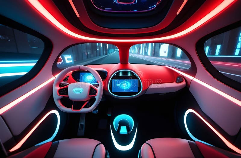 Futuristic Interior of an Electric Car that Will Drive in the Future ...