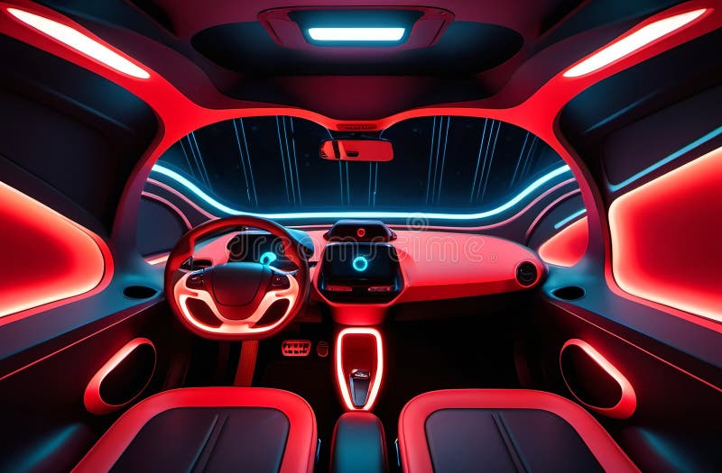 Futuristic Interior of an Electric Car that Will Drive in the Future ...