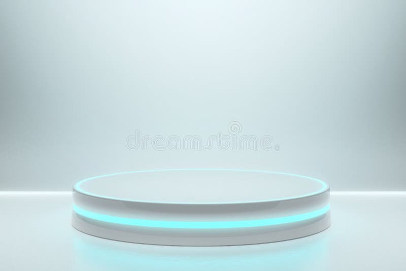 Futuristic Interior with Empty Stage. Modern Future Background ...