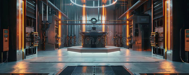 Futuristic Interior of High-tech Control Room with Advanced Technology ...