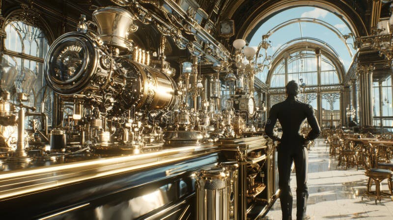 Futuristic Interior of a Luxurious Steampunk-inspired Laboratory with ...