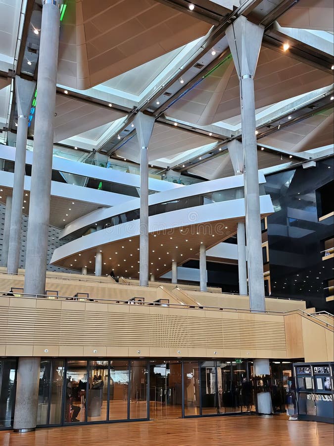 Futuristic Interior of a Modern Library Stock Image - Image of futurism ...