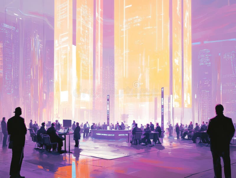 A Futuristic Interior Scene, Resembling a Spaceship or Command Center ...