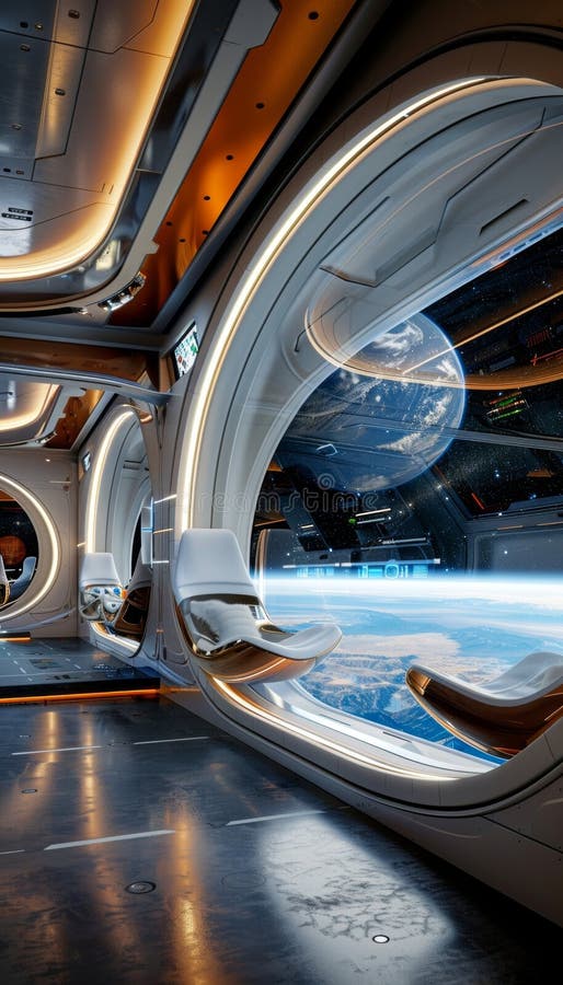 Futuristic Interior Showcasing Modern Aircraft Design with Elegant ...