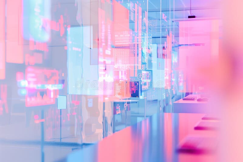 Futuristic Interior Spaces Using Holographic Design Software. Modern ...