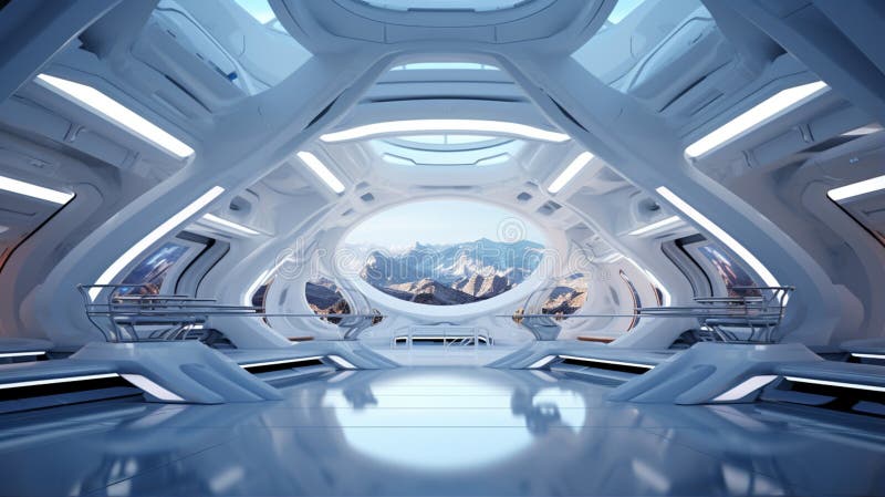 Futuristic Interior View. Futuristic Background, Business Concept ...