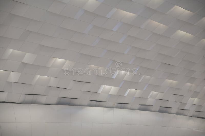 Futuristic Interior Wall Element of Modern Bionic Architecture. Glass ...
