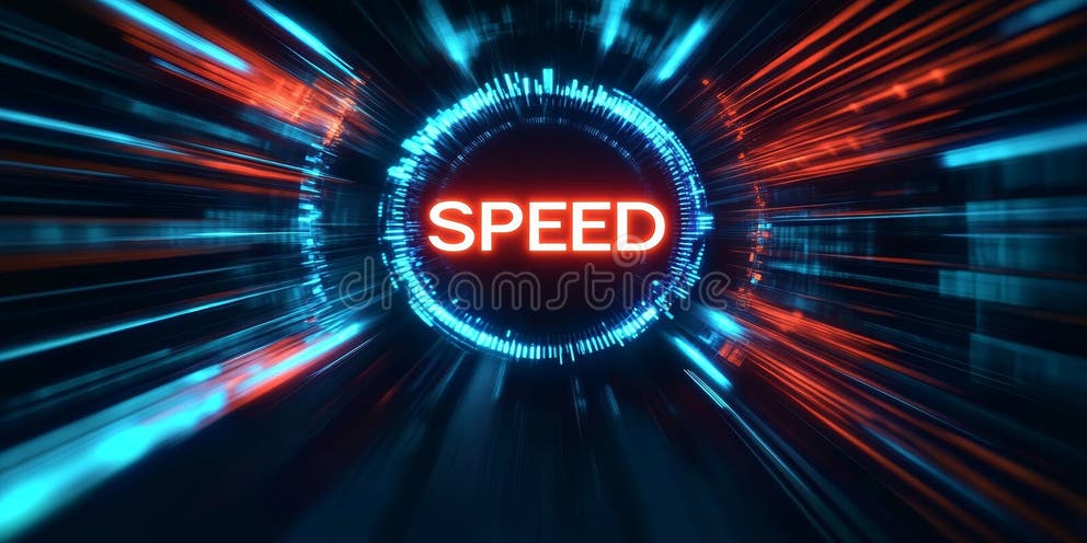 Futuristic Internet Connection Speed Meter Displaying High-Speed ...