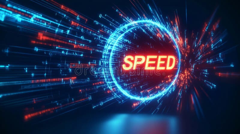 Futuristic Internet Connection Testing Dial Displays Speed, Vector ...