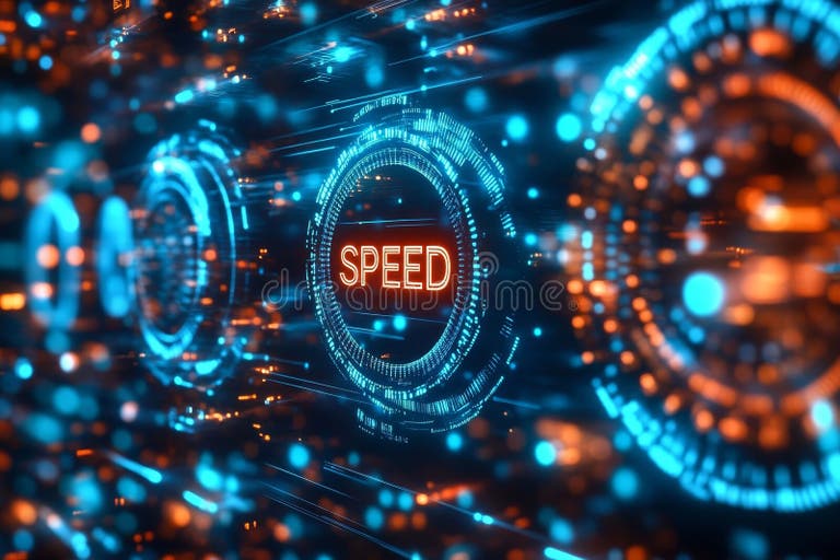 Futuristic Internet Speed Meter Visualization with Glowing Effects and ...