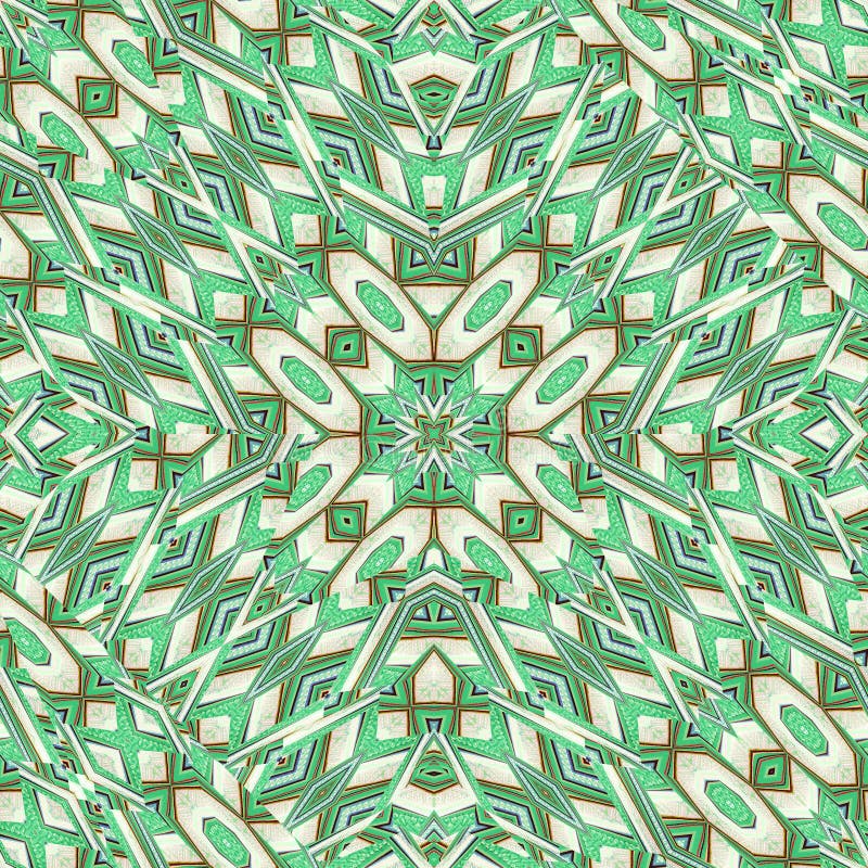 Futuristic Intricate Geometric Seamless Pattern Stock Illustration ...