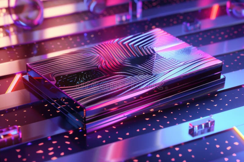 Futuristic Invitation Card Design with Holographic Elements for High ...