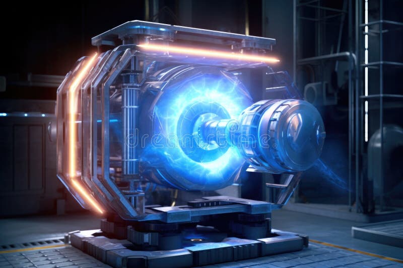 Ion Thruster Engine Glowing in the Dark Stock Illustration ...