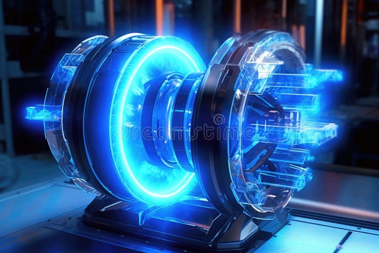 Futuristic Ion Thruster Engine Emitting Blue Plasma Stock Photo - Image of propulsion ...