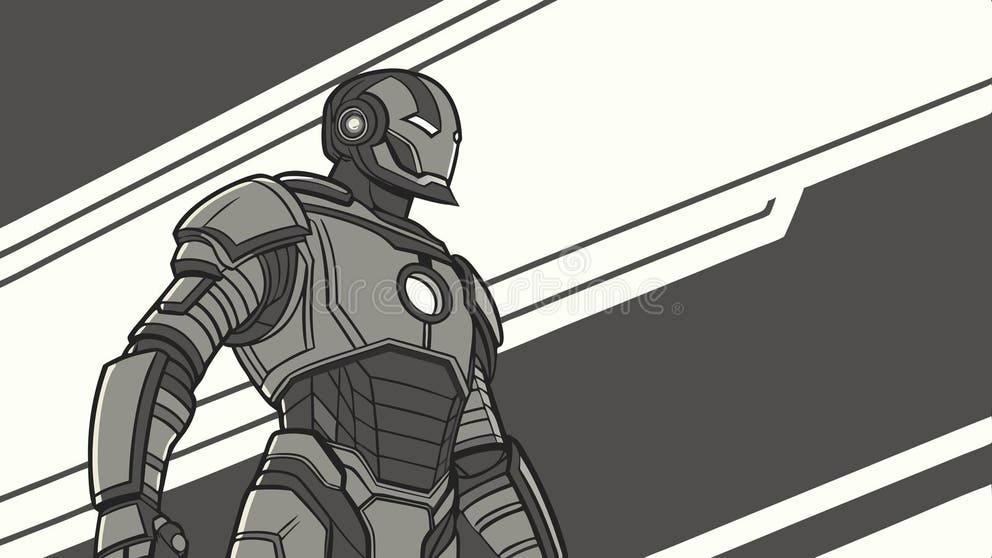 Futuristic Iron Man Style Robot, Advanced Technology and Sci,fi Concept ...