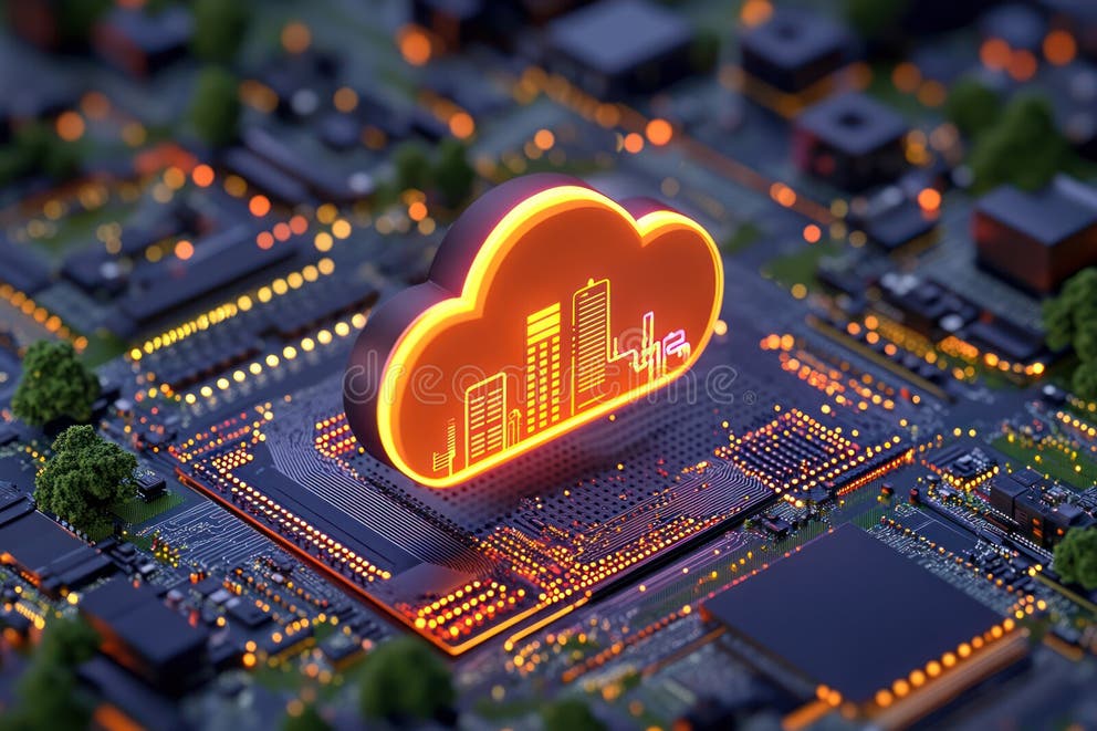 Futuristic Isometric Cloud Storage Server for Data Transmission and Network Computing Technology ...