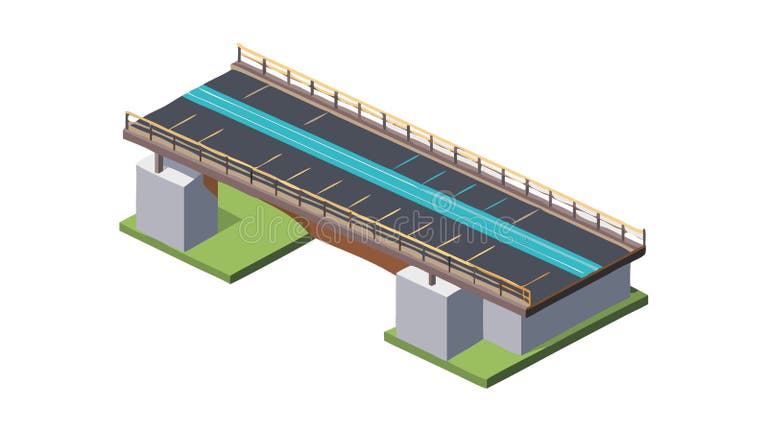 Futuristic Isometric Highway Overpass Bridge Design Vector, Vector ...