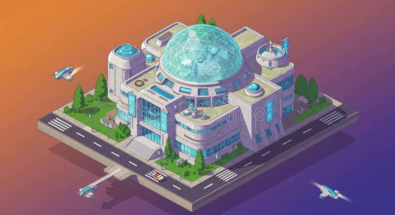 Large Glass Dome Architecture Stock Illustrations – 1,092 Large Glass ...