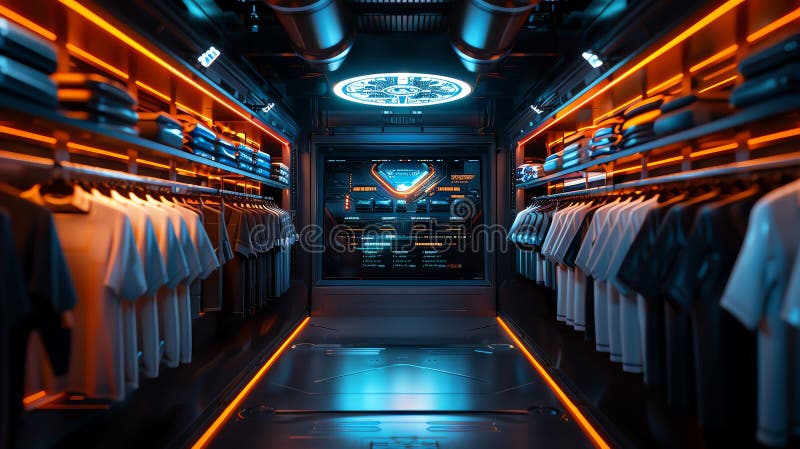 A Futuristic Jersey Store with Holographic Displays and Advanced Tech ...