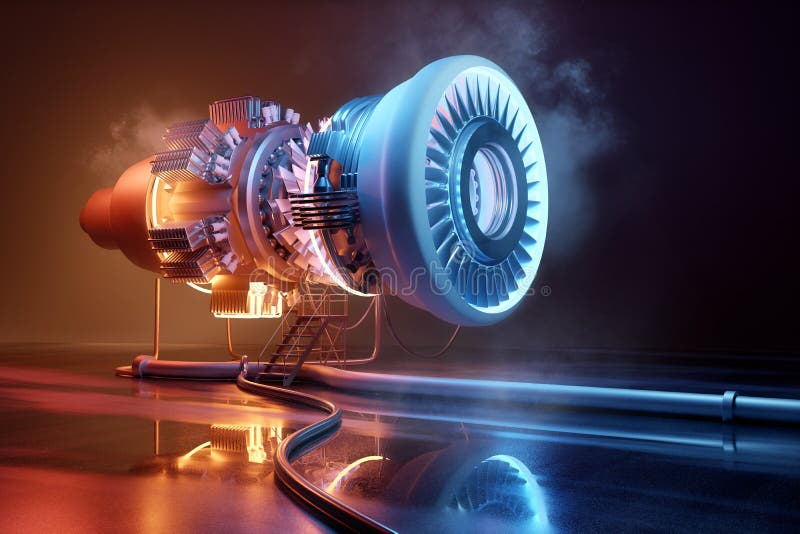 Futuristic Jet Engine Engineering Concept Stock Illustration ...