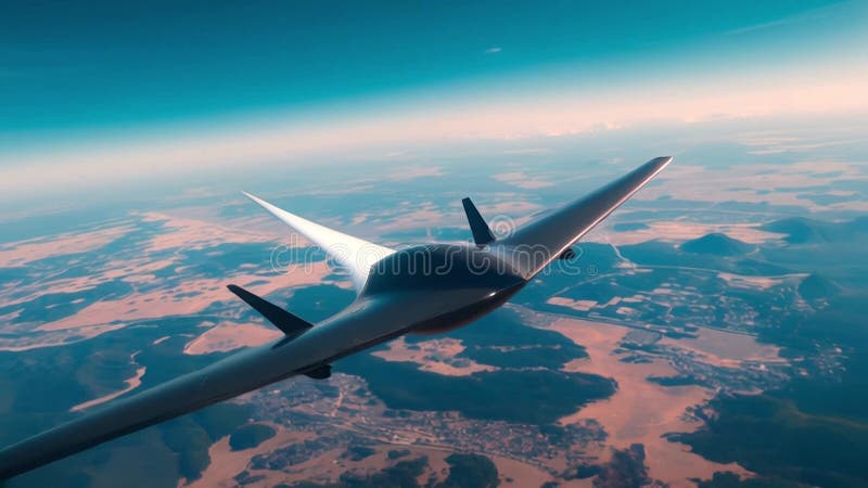 Futuristic Jet Plane Flying in the Sky Stock Footage - Video of ...