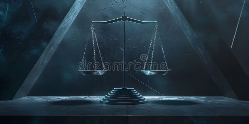 Futuristic Justice Scale on Table - Ai Generated Stock Illustration - Illustration of business ...