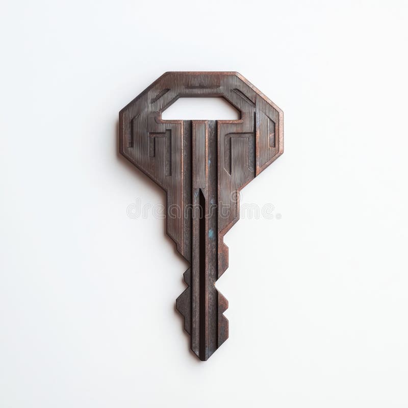 A Futuristic Key with Geometric Patterns and Sharp Angles, Modern and ...