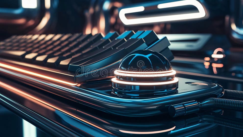 Futuristic Keyboard and Control Sphere, Sci-Fi High Quality Image Stock ...