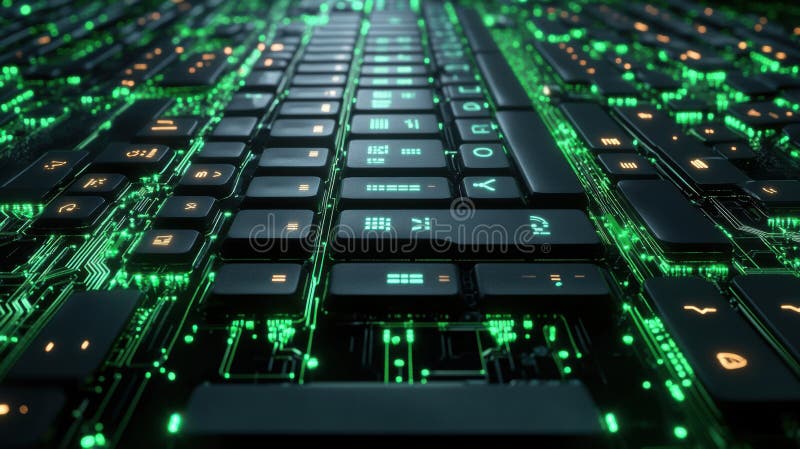Cyberpunk Keyboard stock illustration. Illustration of aesthetic ...