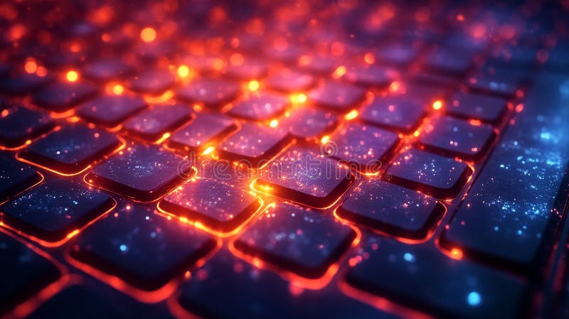 A Futuristic Keyboard with Glowing Keys and Vibrant Colors Creating an ...