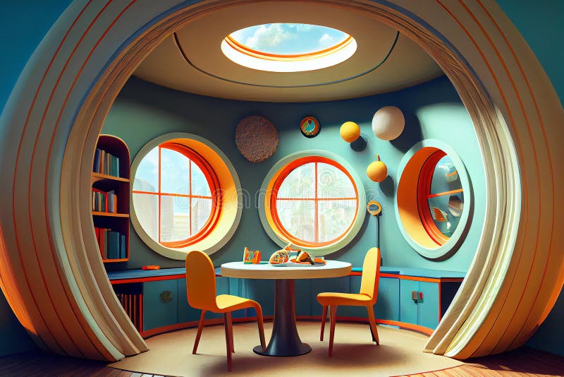 A Futuristic Kindergarten Showing a Modern and Innovative Learning ...