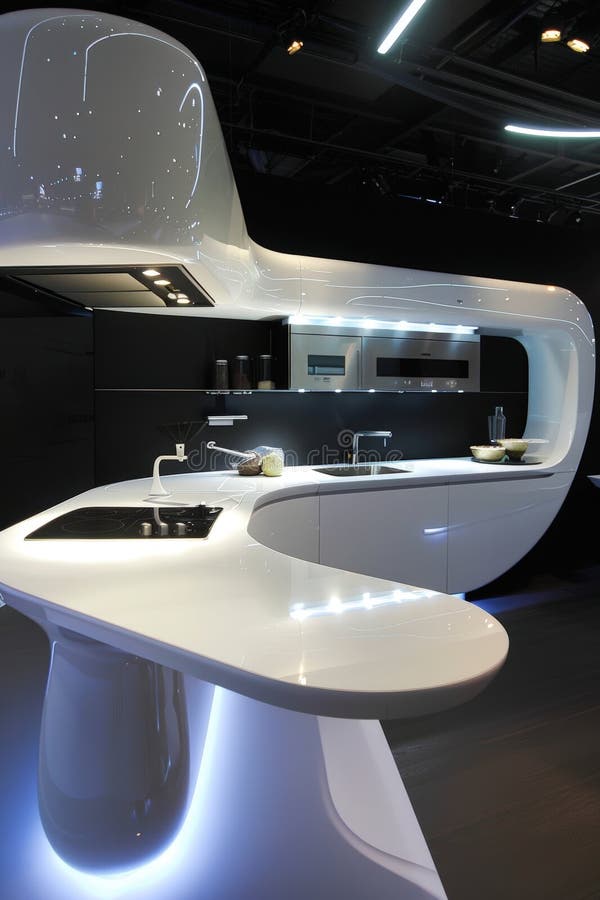 Futuristic Kitchen Design with Energy Efficient Appliances, Sleek ...