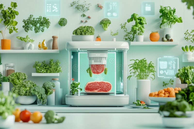 Futuristic Kitchen Featuring Plant-based Meat Made by 3D Printing ...