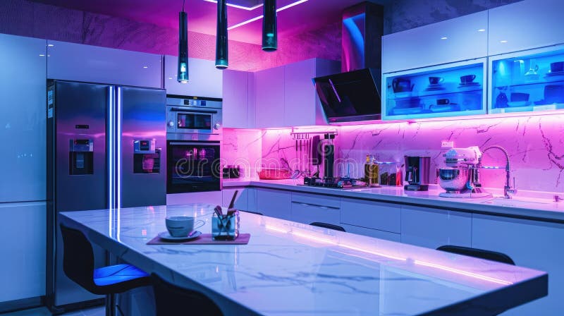 Futuristic Kitchen, Interactive Control Panels, Intelligent Fridge ...
