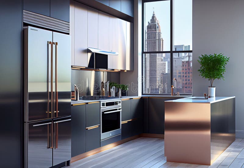 A Futuristic Kitchen Interior, with Modular and Customizable Design ...