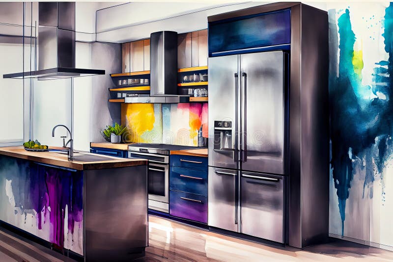 A Futuristic Kitchen Interior, with Modular and Customizable Design ...