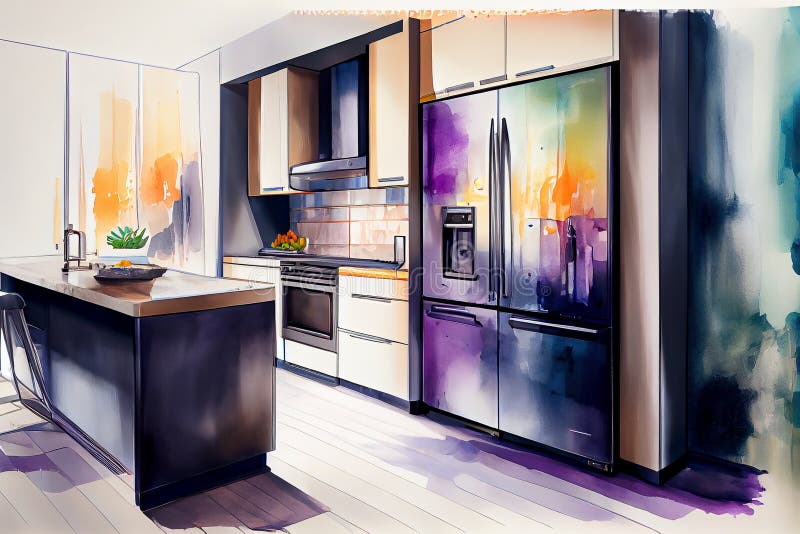 A Futuristic Kitchen Interior, with Modular and Customizable Design ...