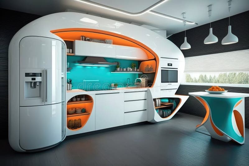 Futuristic Kitchen, with Sleek and Minimalist Design, High-tech ...