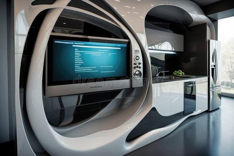 Futuristic Kitchen with Sleek, Streamlined Design and State-of-the-art ...