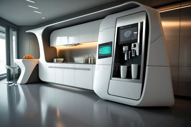 Futuristic Kitchen with Sleek, Streamlined Design and State-of-the-art ...