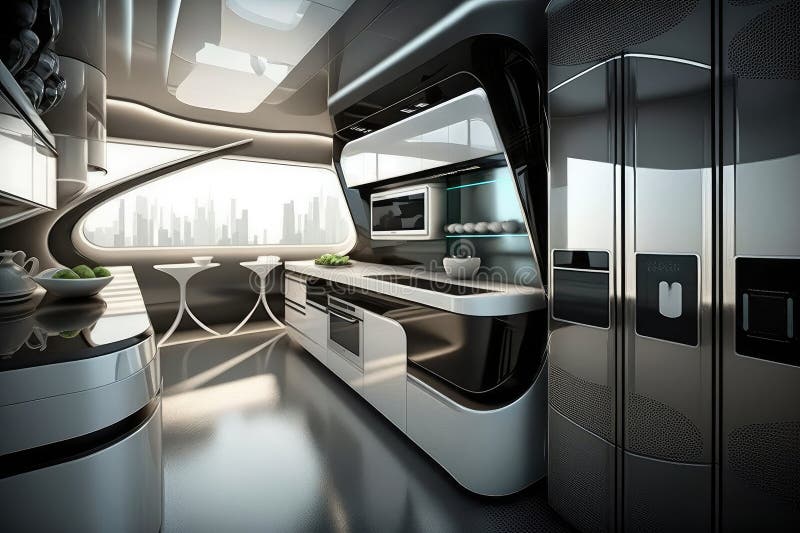 Futuristic Kitchen, with State-of-the-art Appliances and Sleek Design ...