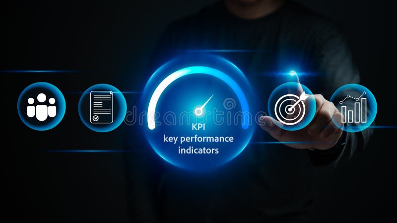 Futuristic KPI Dashboard with Key Business Indicators, Measuring ...