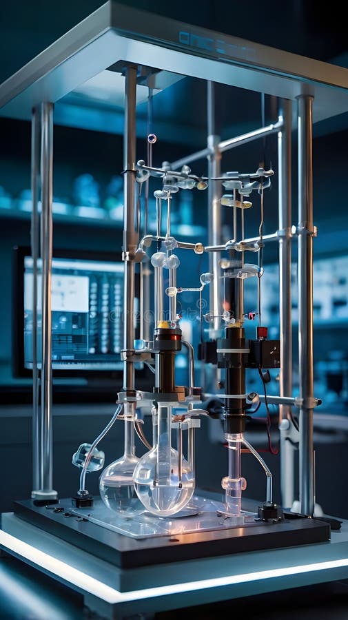 A Futuristic Lab with Advanced Nanotechnology Equipment and a Digital ...