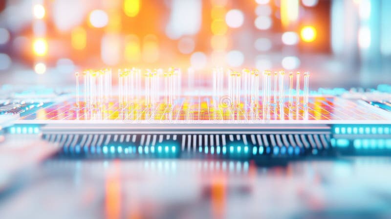 Futuristic Lab Features Glowing Periodic Table with Highlighted ...