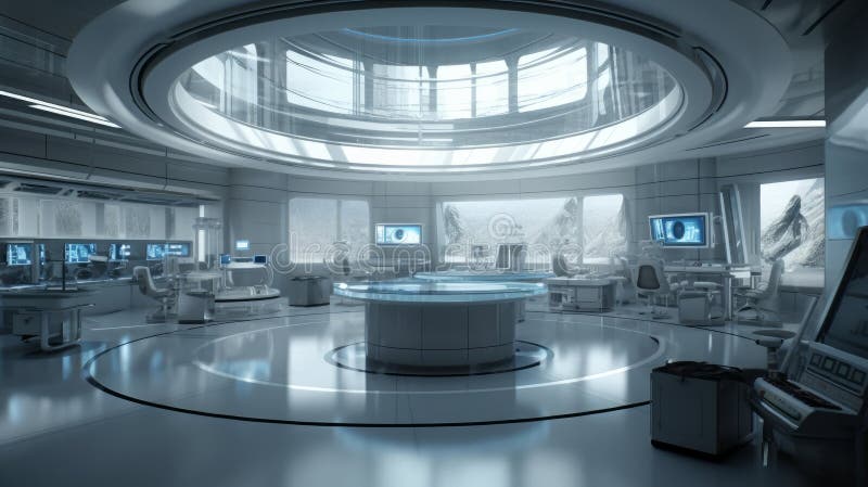 A Futuristic Lab Interior Ai, Ai Generative, Illustration Stock ...