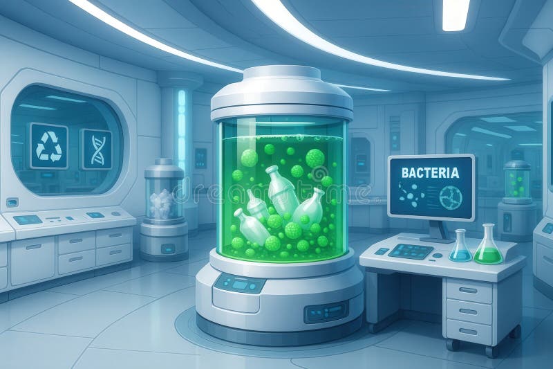 Futuristic Lab Recycling Plastic Using Bacteria Stock Photo - Image of ...
